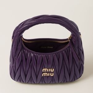 Mew Mew | Bags | Miu Miu Wonder Matelasse Leather Hobo Bag Purple ...